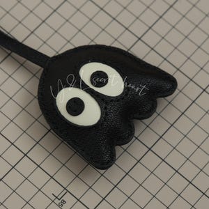 Leather Pac-man Bag Charm, Handmade Ghost Charm, Cute Ghost Leather ...