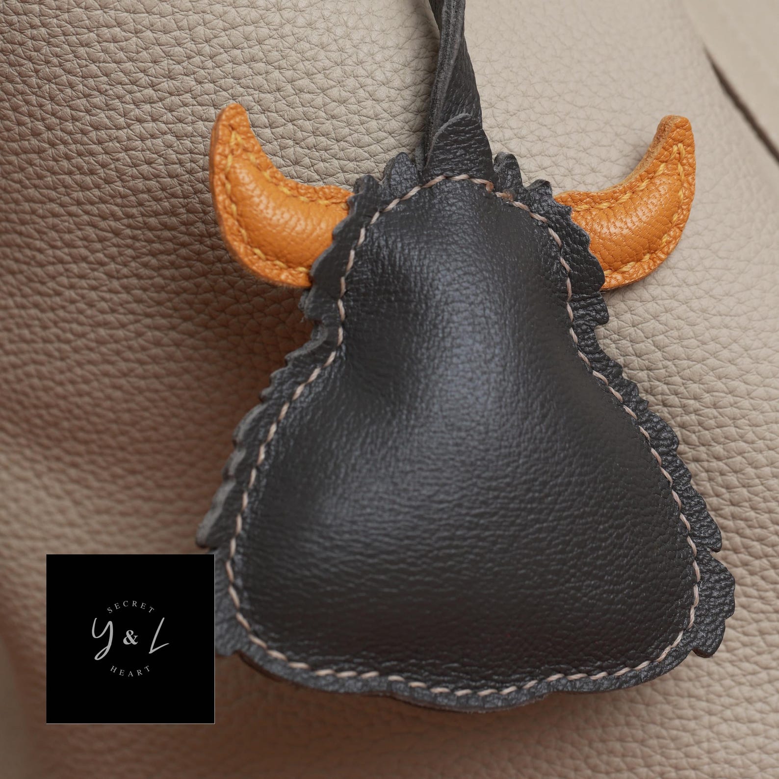 Leather Monster Charm, Handmade Monster Bag Charm, Cute Monster Leather ...