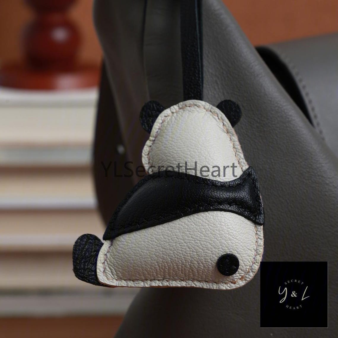 Leather Panda Charm, Handmade Panda Bag Charm, Cute Panda Leather ...