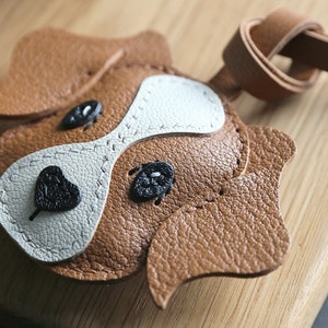 Leather Dog Charm, Handmade Dog Bag Charm, Cute Dog Leather Handbag and ...