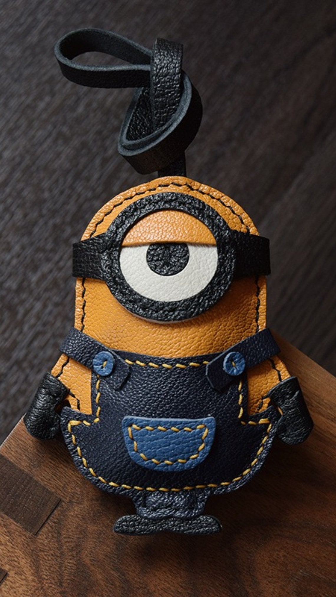 Leather Minion Charm Handmade Minion Charm Cute Minion - Etsy