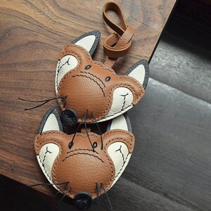 Leather Fox Charm, Handmade Fox Bag Charm, Cute Fox Leather Handbag and ...
