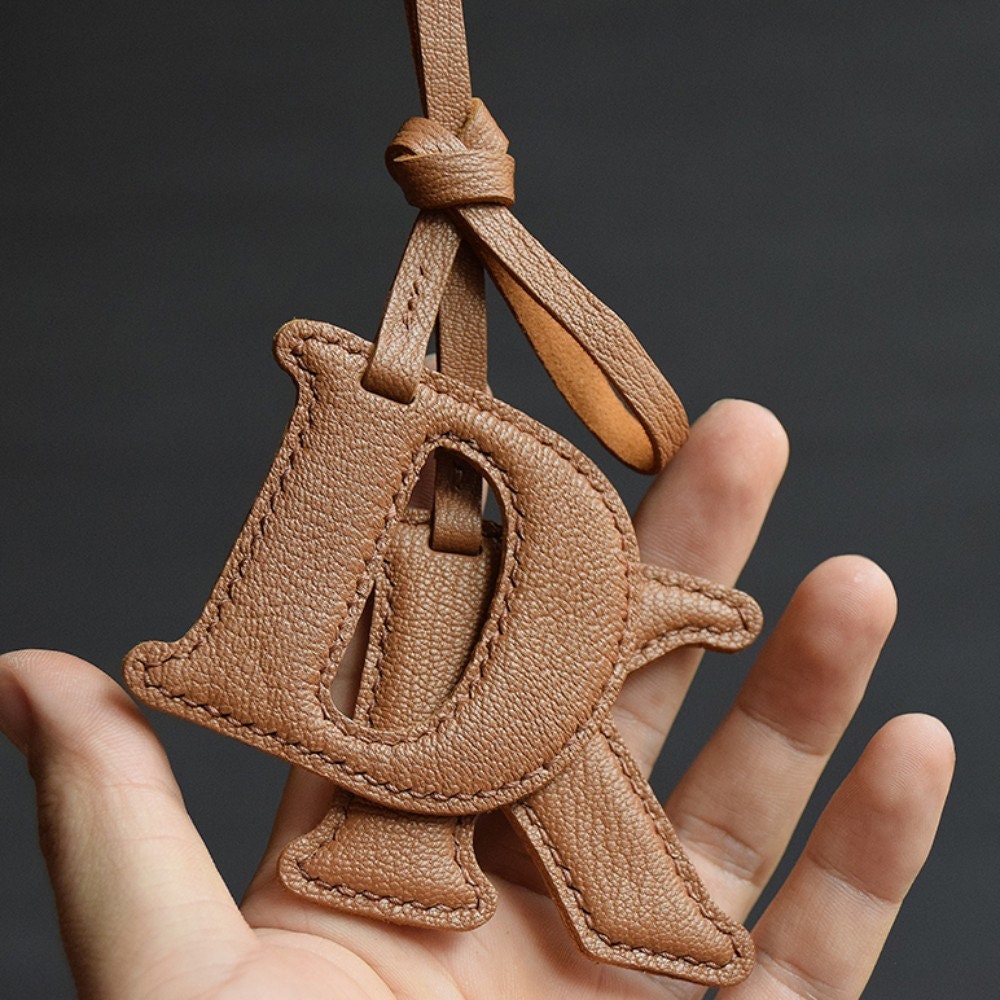 Leather Name Keyring Alphabet Bag Charm Personalized Leather - Etsy ...