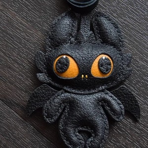 Toothless Leather Bag Charm, Cute Night Dragon Purse Charm, How to ...