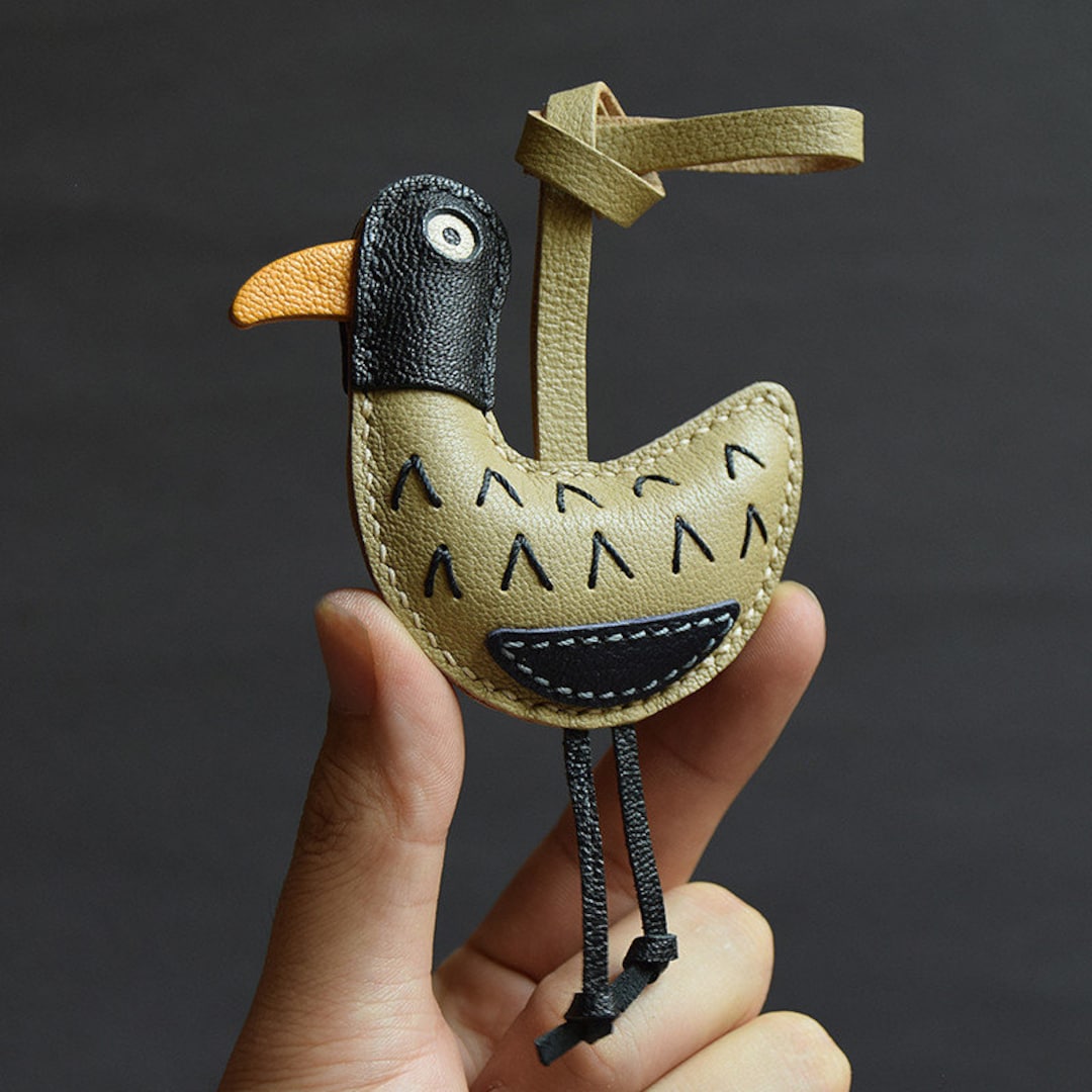 Leather Duck Charm, Handmade Duck Leather Bag Charm, Leather Handbag ...