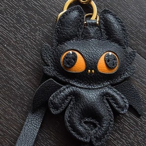 Toothless Leather Bag Charm, Cute Night Dragon Purse Charm, How to ...