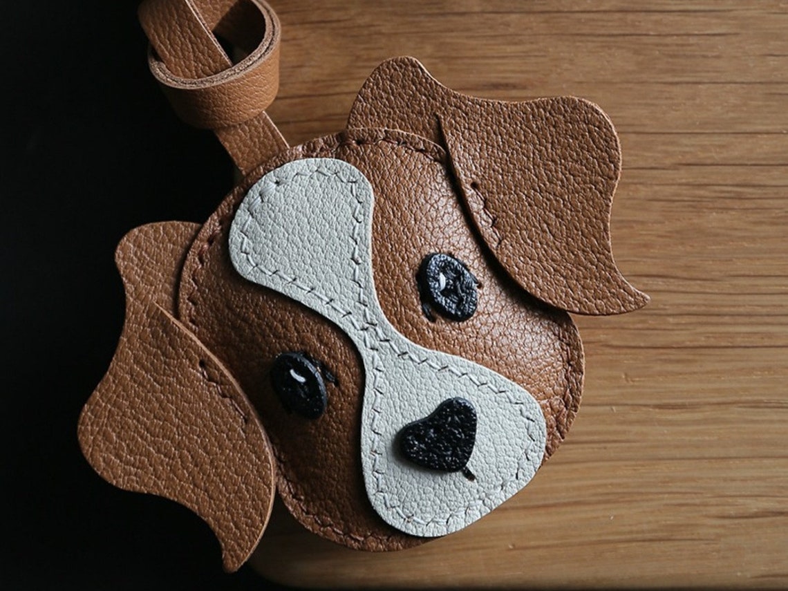 Leather Dog Charm Handmade Dog Bag Charm Cute Dog Leather - Etsy