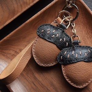 Leather Acorn Bag Charm, Handmade Acorn Charm, Cute Acorn Leather ...