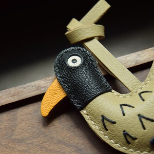 Leather Duck Charm, Handmade Duck Leather Bag Charm, Leather Handbag ...