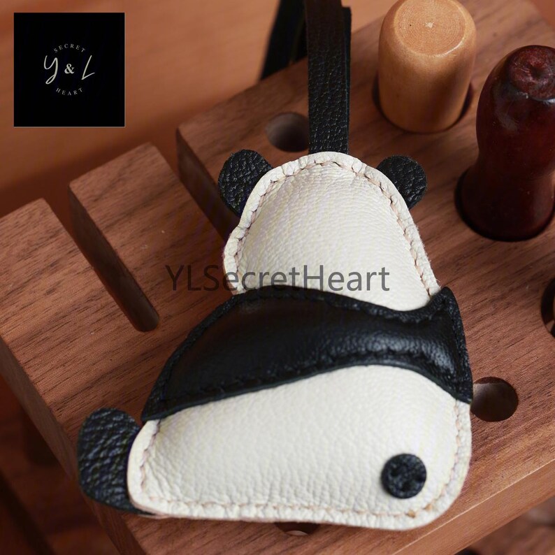 Leather Panda Charm, Handmade Panda Bag Charm, Cute Panda Leather ...