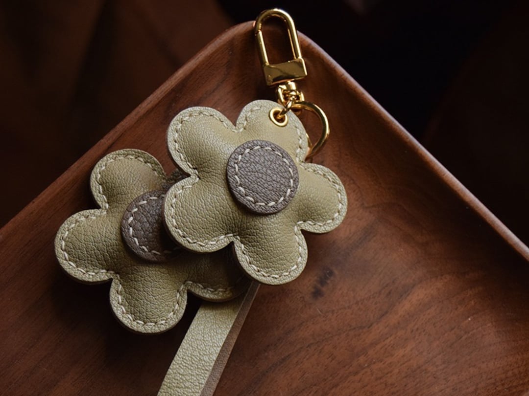 Leather Flower Charm, Handmade Floral Charm, Cute Flower Leather ...