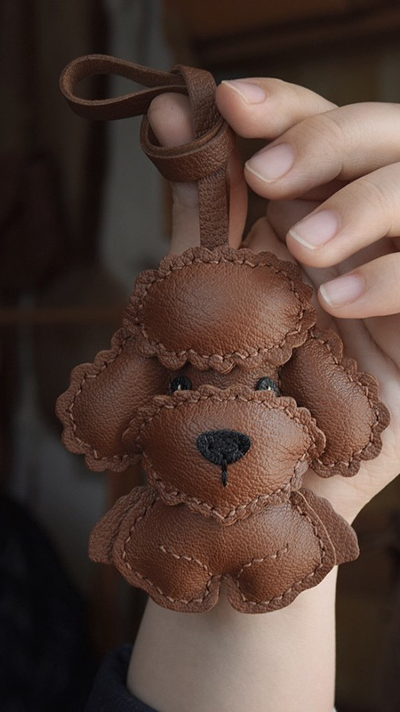 Leather Poodle Bag Charm Handmade Poodle Charm Cute Poodle - Etsy