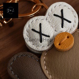 Leather Kaws Charm, Handmade Kaws Bag Charm, Cute Kaws Leather Handbag ...