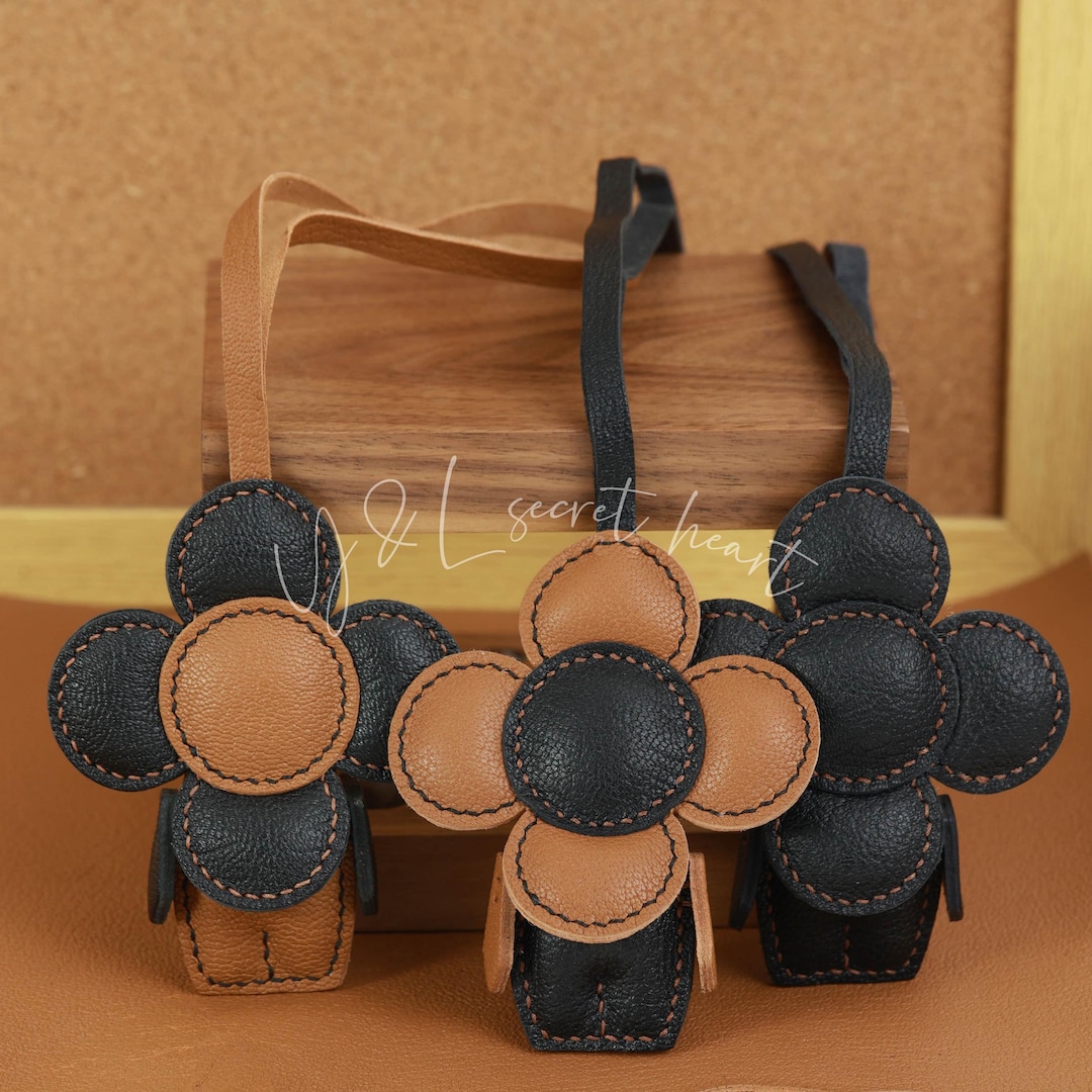Leather Flower Charm, Handmade Floral Charm, Cute Flower Leather ...
