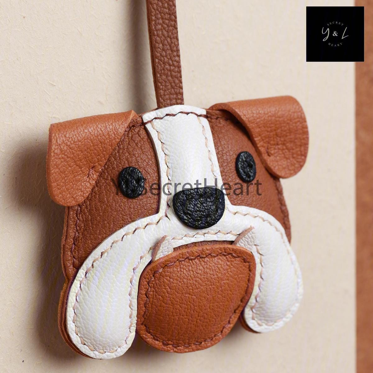 Leather Bulldog Charm, Handmade Bulldog Bag Charm, Cute Bulldog Leather ...
