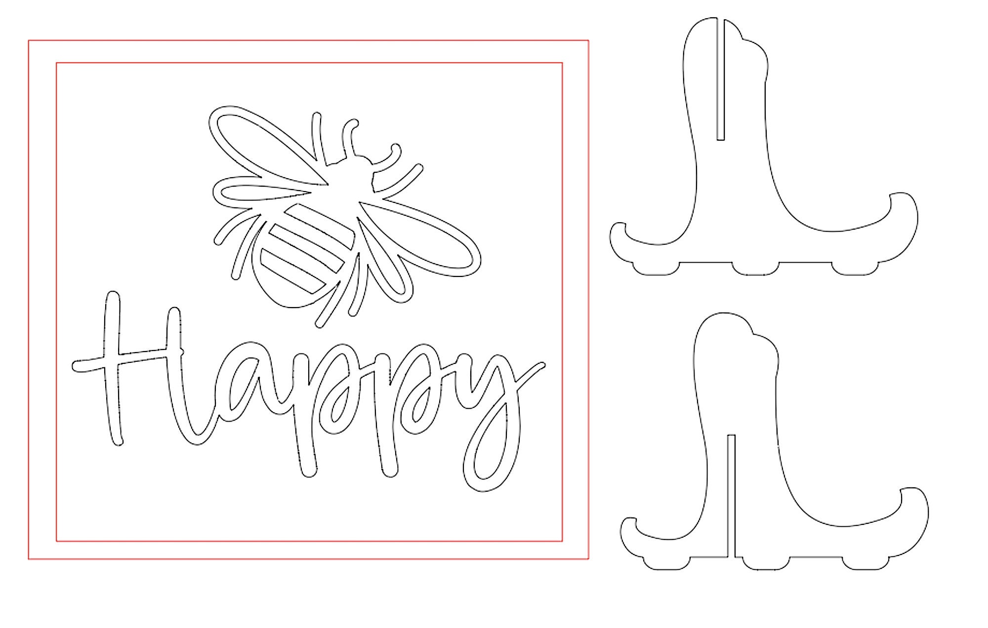 Be Happy SVG / Bee Happy Digital Cut File - Farmhouse Wood Sign With ...