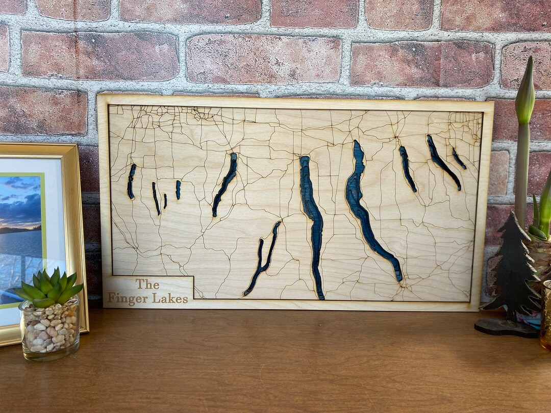 New York Finger Lakes Laser Cut Depth Map - Etsy