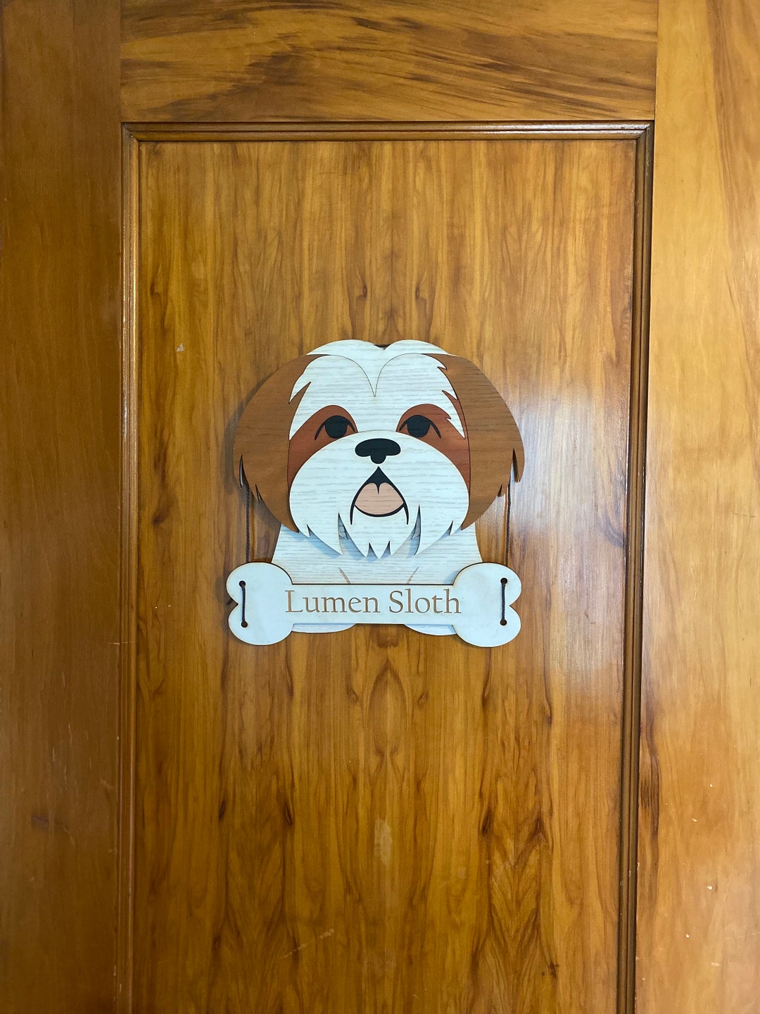 Customizable Shih-tzu Door Sign Laser Cut Painted Dog Door Sign ...