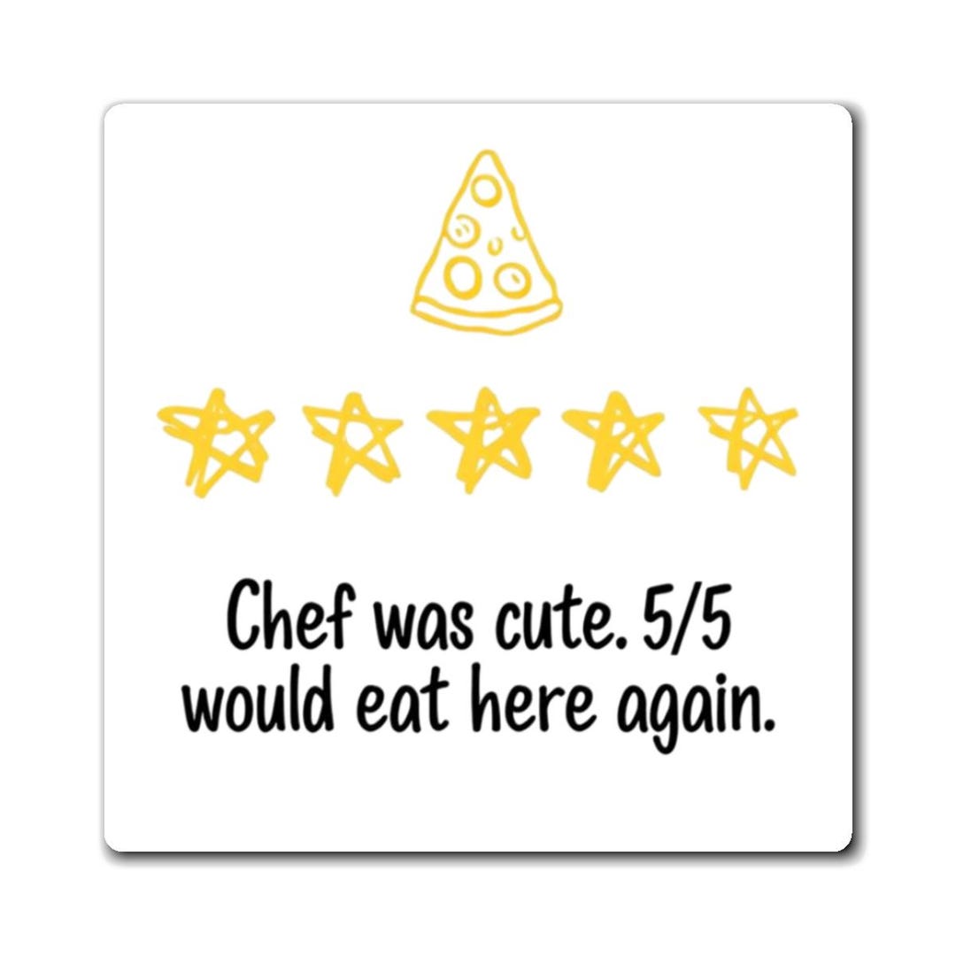 Cute Pizza Chef Magnet | 5 Star Review Refrigerator Magnet | Fun ...