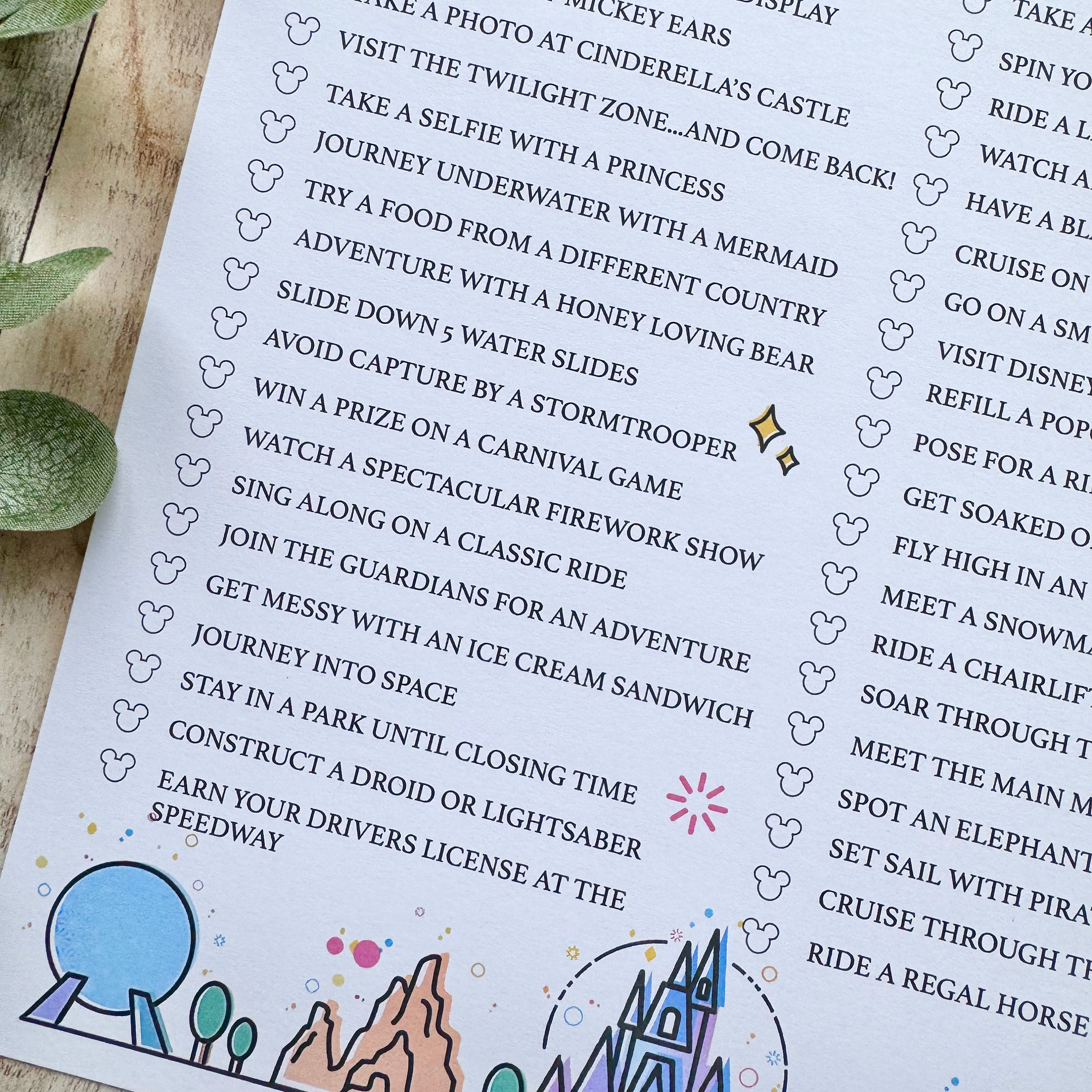 WDW Magical Checklist - Digital File - Etsy