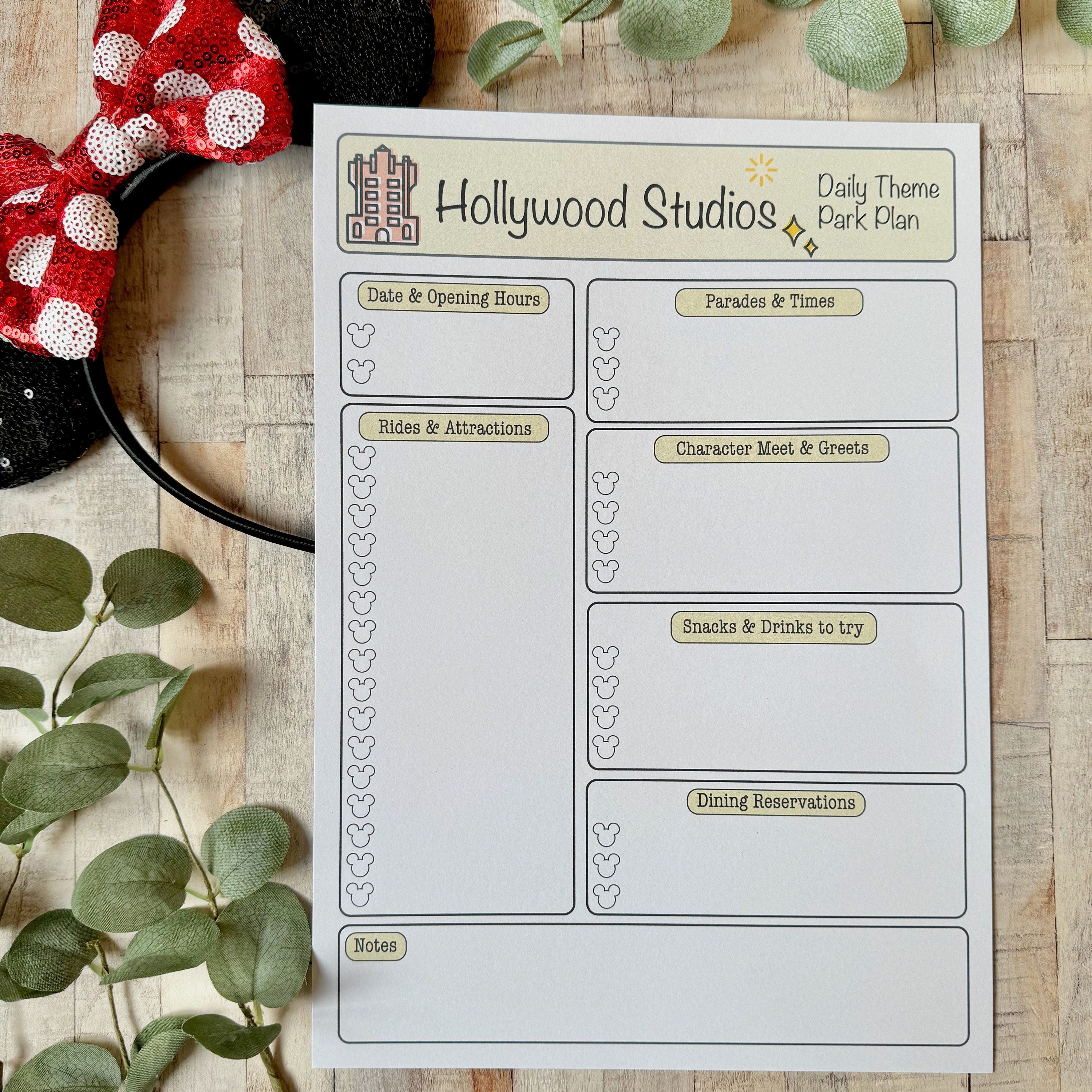 Walt Disney World Daily Planner Sheets - Etsy
