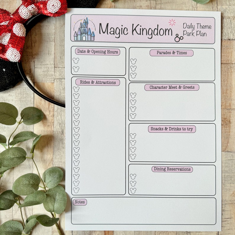 Walt Disney World Daily Planner Sheets - Etsy