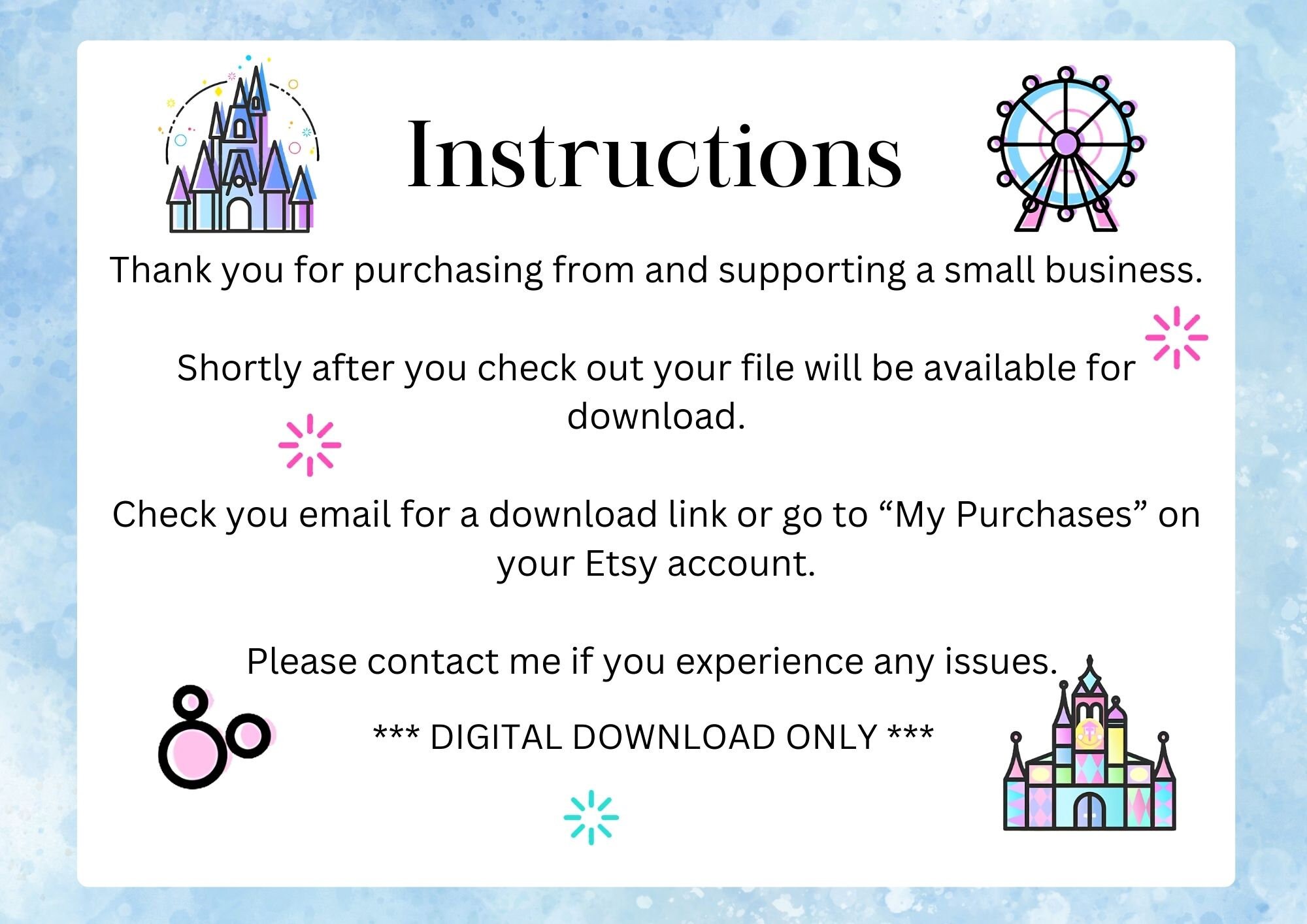 WDW Magical Checklist - Digital File - Etsy