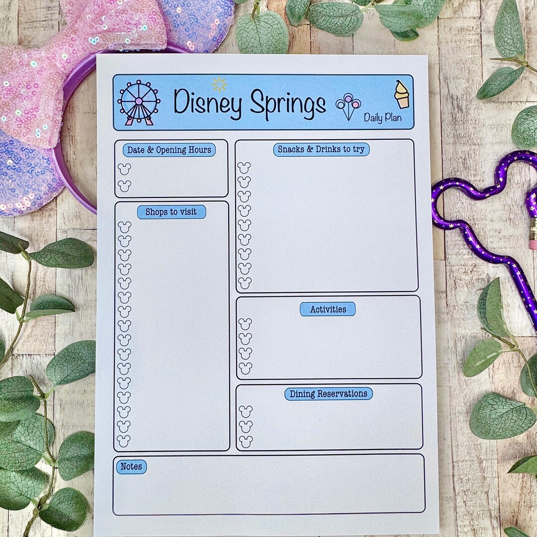 WDW Springs Planner Sheet - Digital Download - Etsy