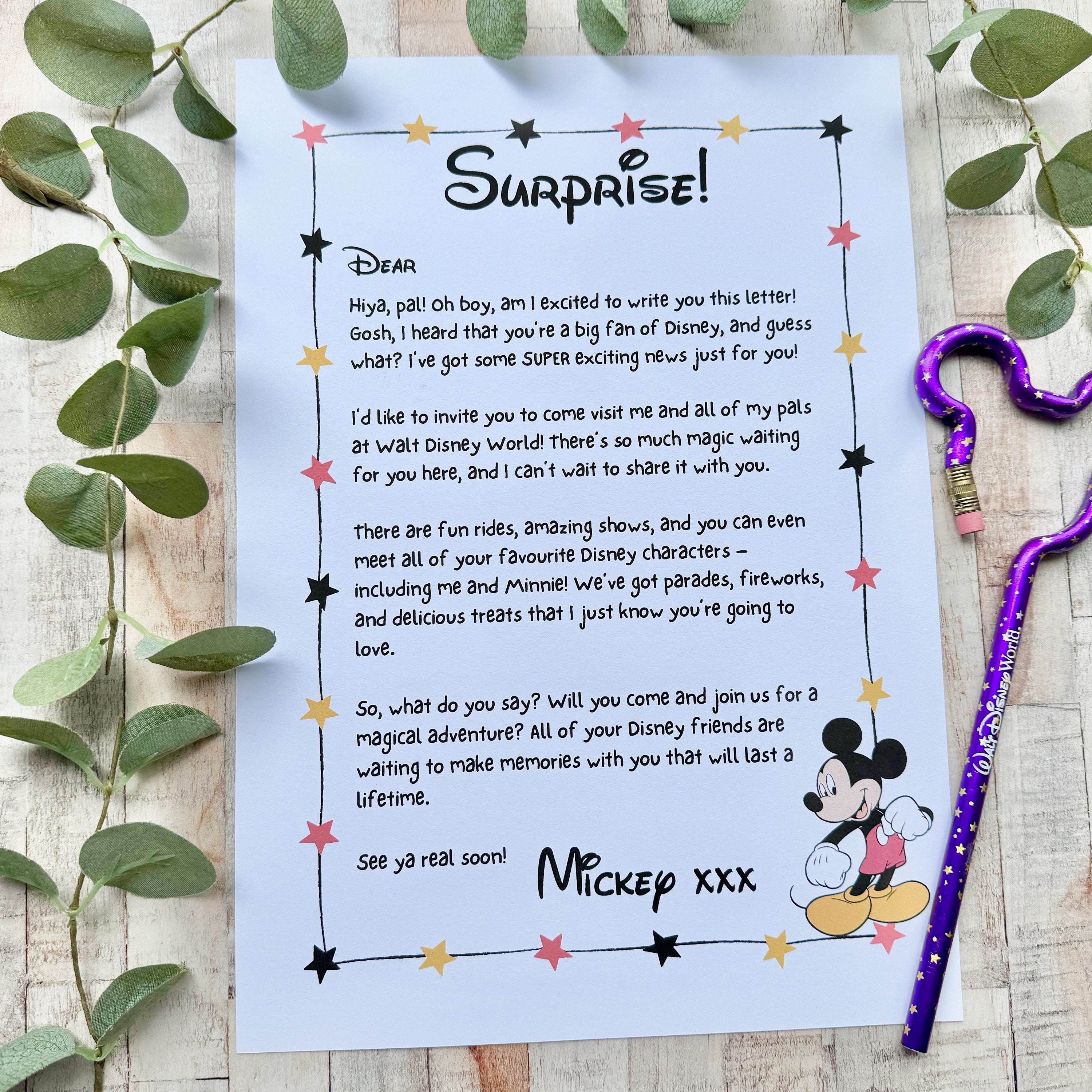 Letter From Mickey for Orlando - Etsy