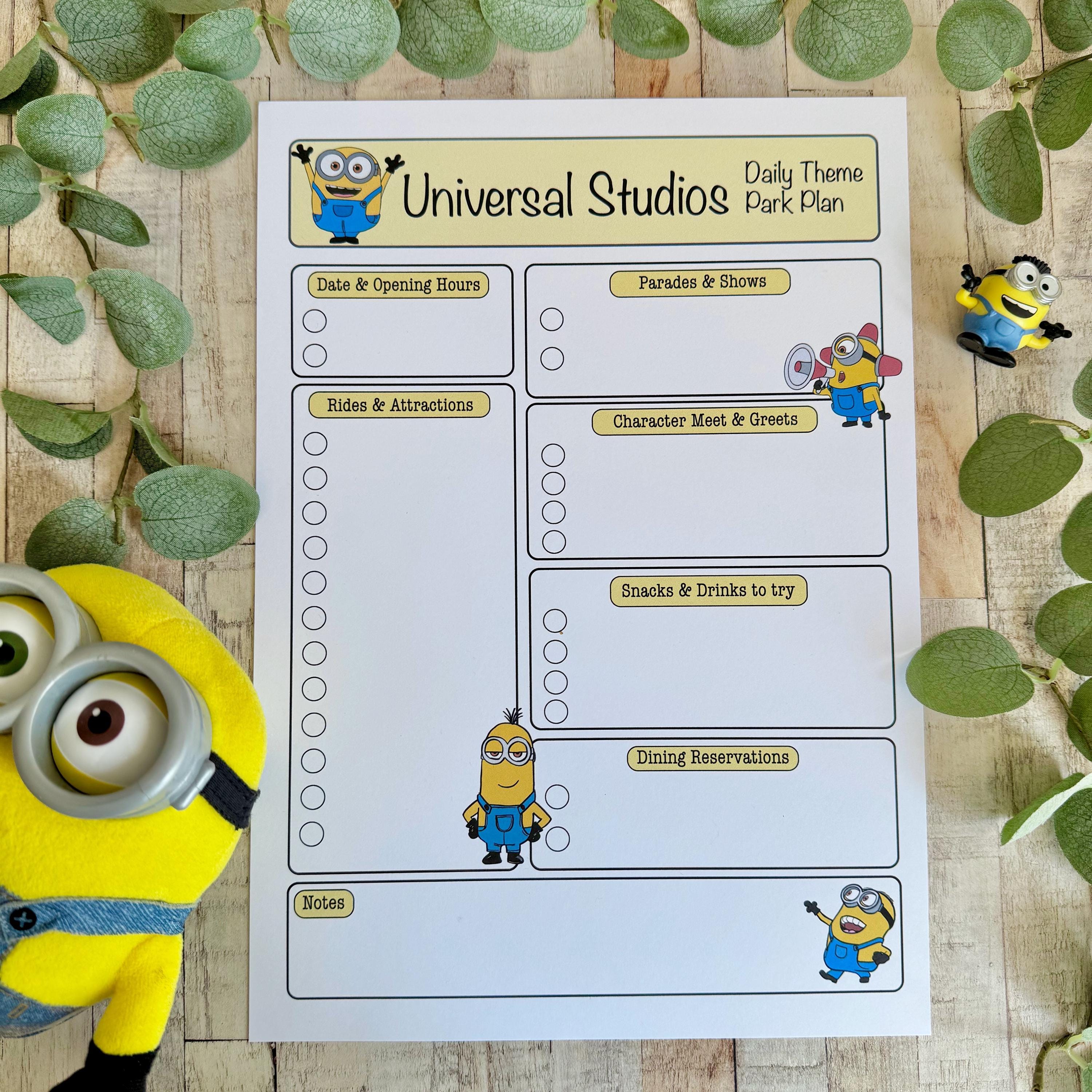 Universal Orlando Planner Sheets - DIGITAL DOWNLOAD - Etsy