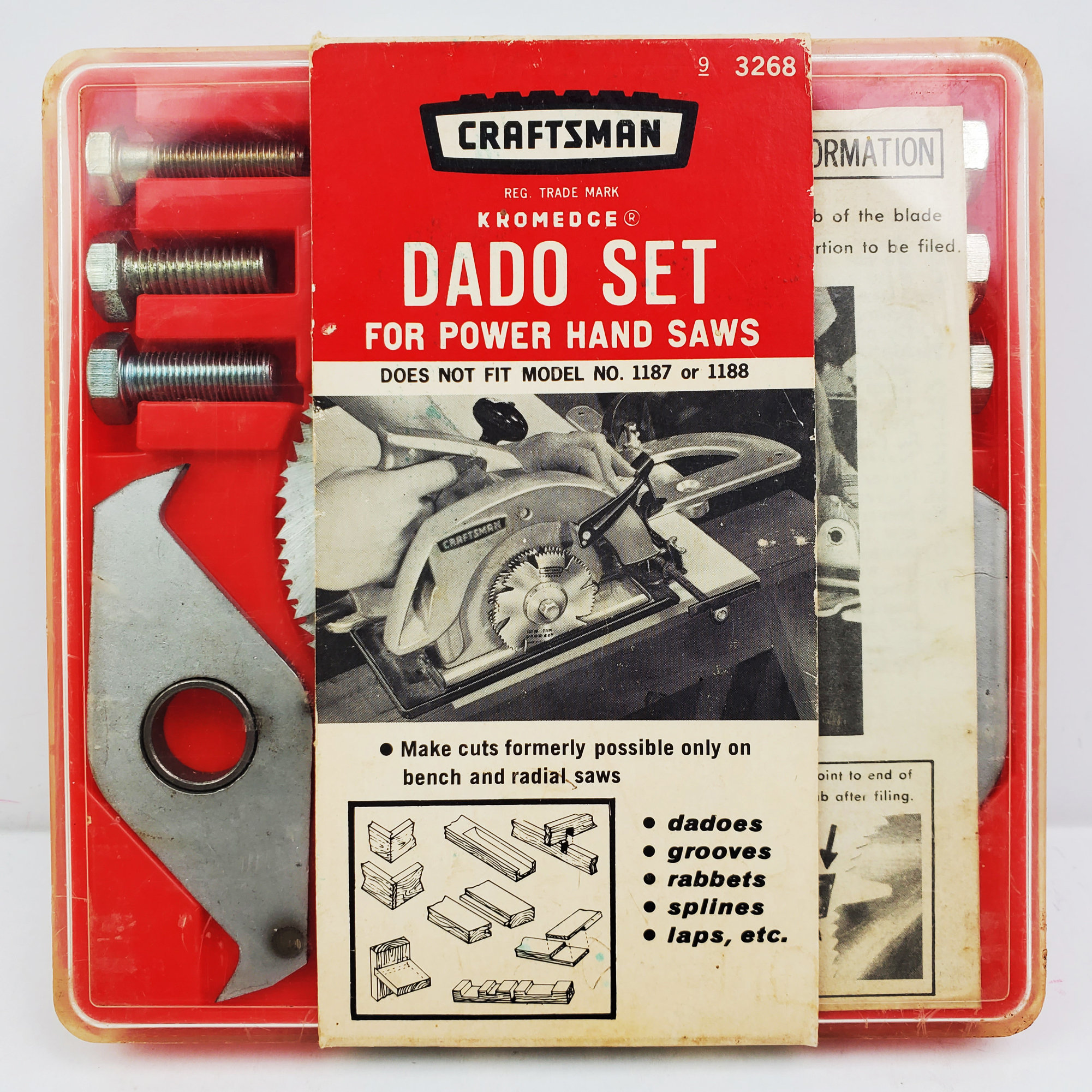 Craftsman Kromedge Dado Set Vintage USA for Power Hand Saws 3268 Unused Etsy