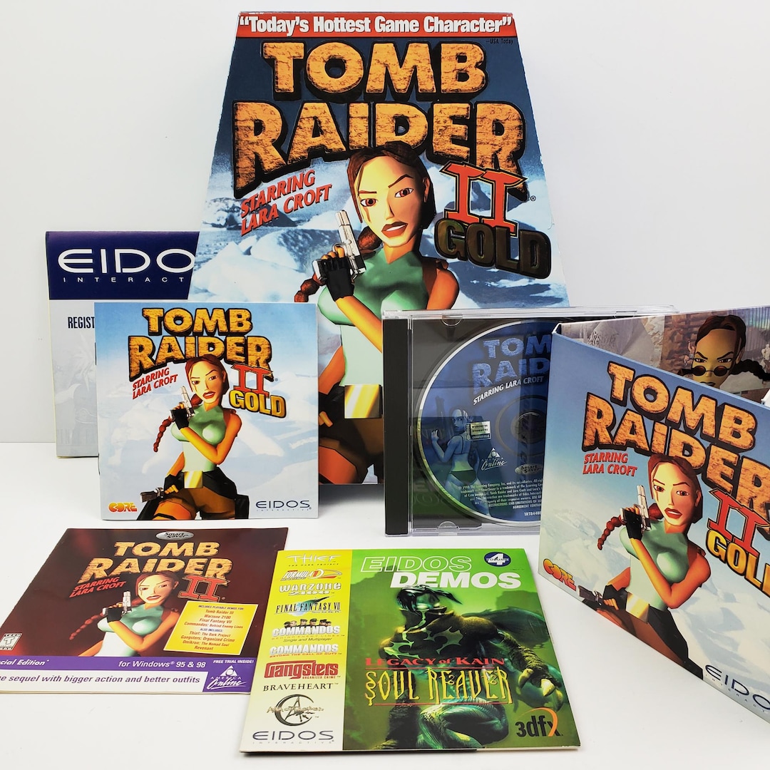 Tomb Raider II Gold Big Box PC Game Vintage 1999 CIB Complete Trapezoid ...