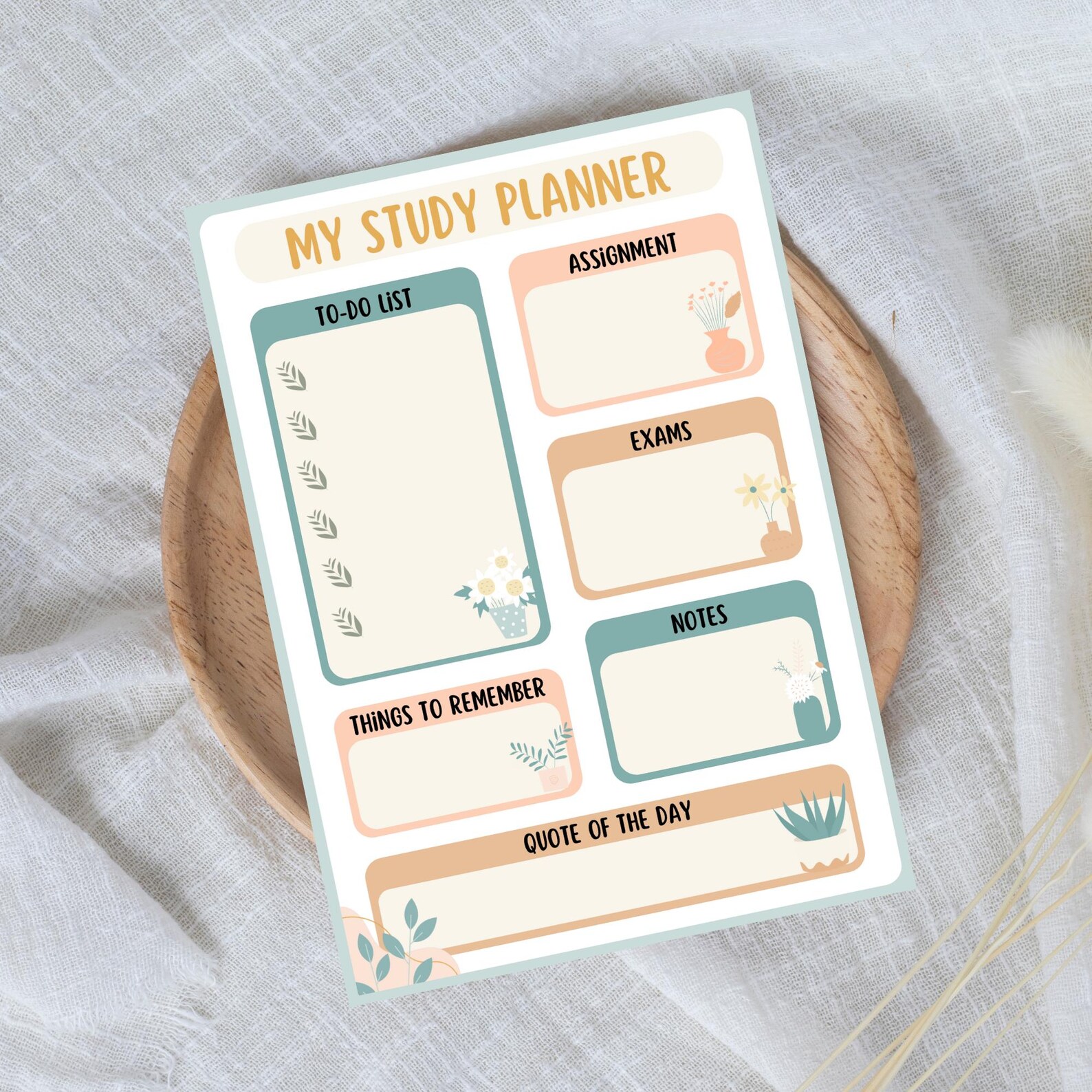 Digital Study Planner Printable PDF, Printable Study Schedule, Academic ...