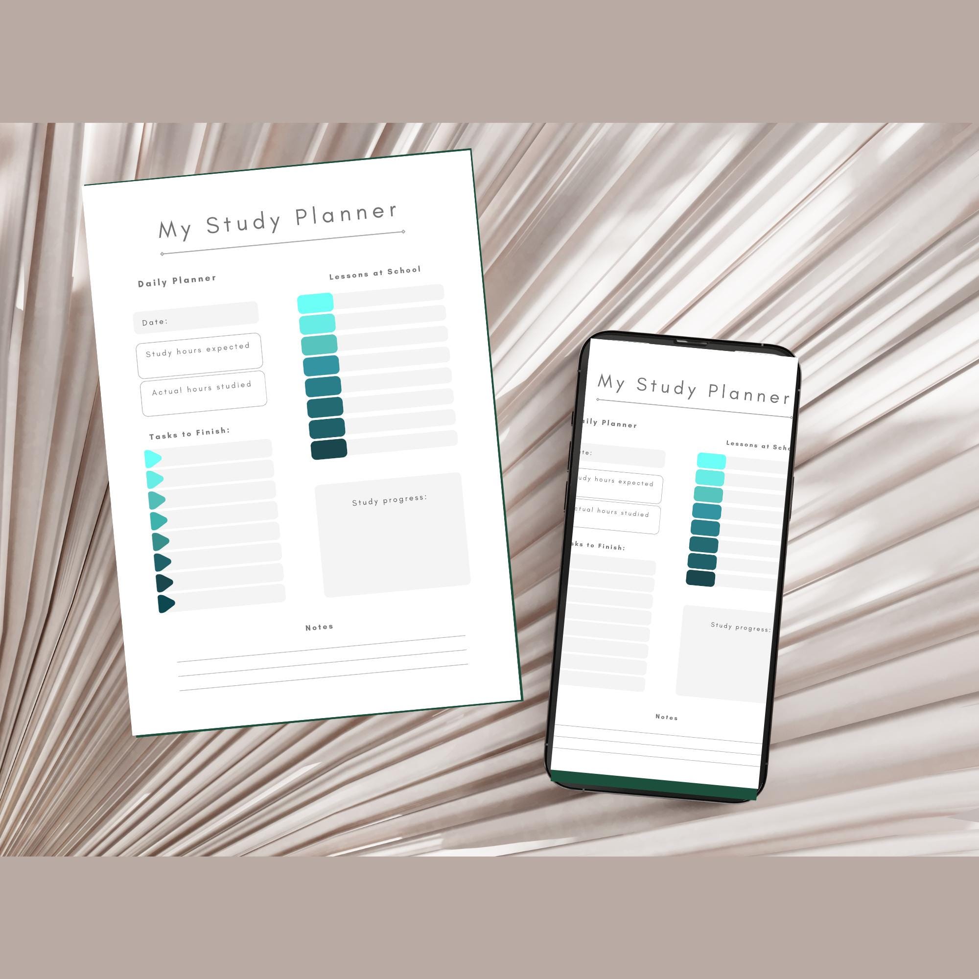 Digital Study Planner Printable PDF, Printable Study Schedule, Academic ...