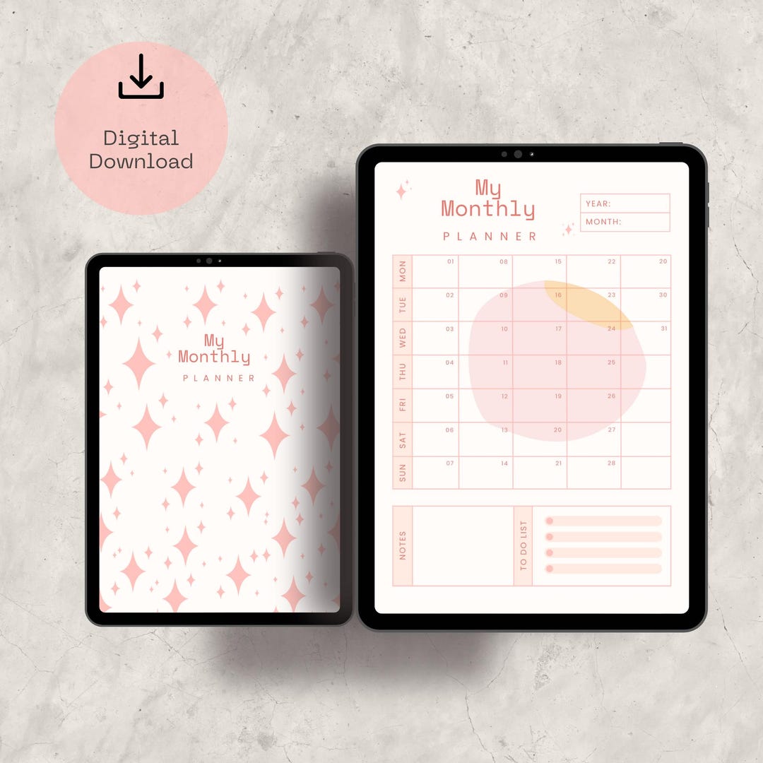 Printable Monthly Overview | Printable Monthly Planner | Digital ...
