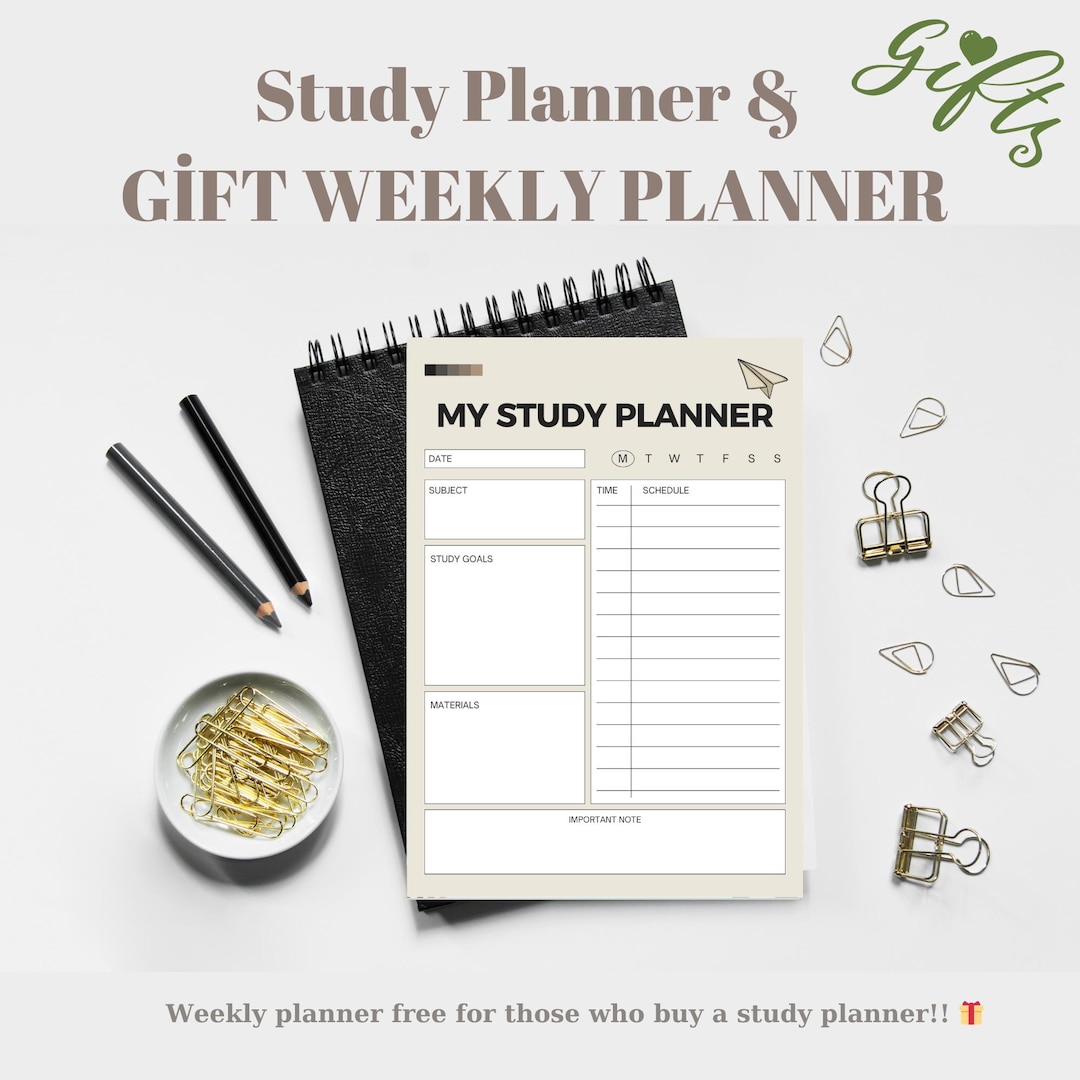 Digital Study Planner Printable PDF, Printable Study Schedule, Academic ...