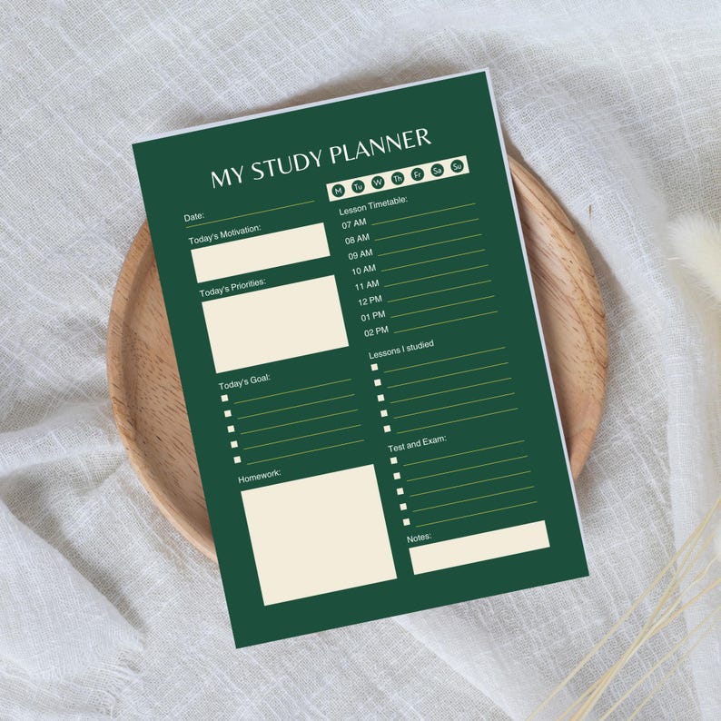 Digital Study Planner Printable PDF, Printable Study Schedule, Academic ...