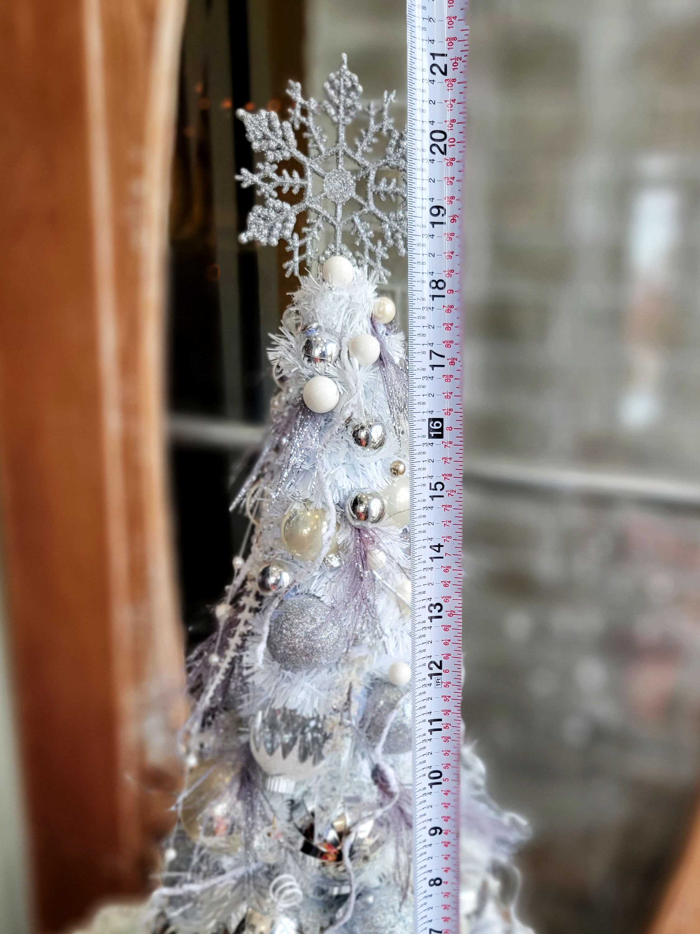 Silver & White Christmas Ball Ornament Tree Handmade With New and ...