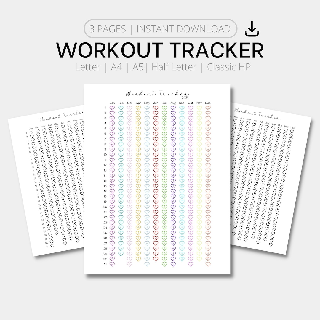 2025 Printable Workout & Habit Tracker Weight Loss Journal Leap Year ...