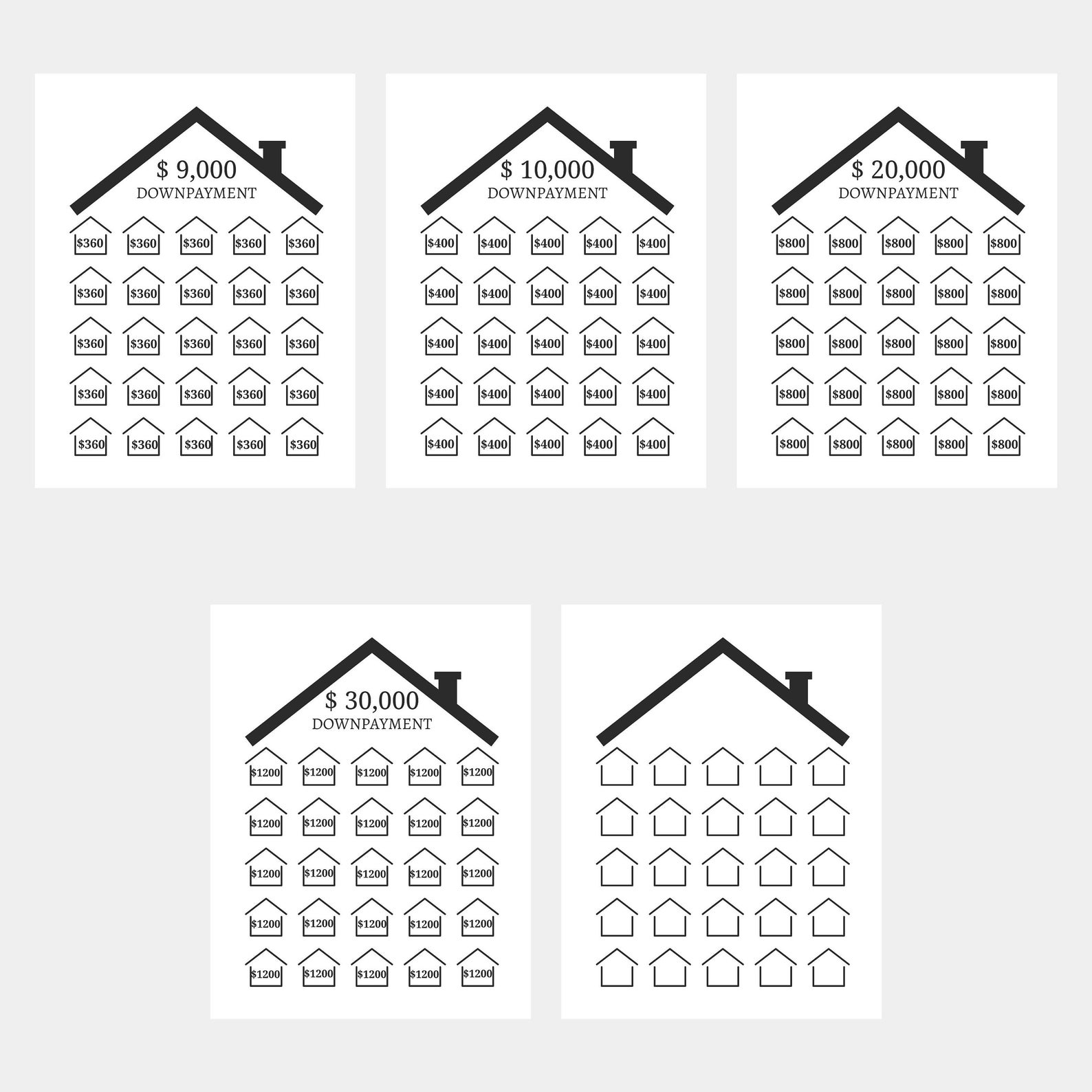 Downpayment Savings Tracker | Home Savings Goal Tracker, House Savings ...