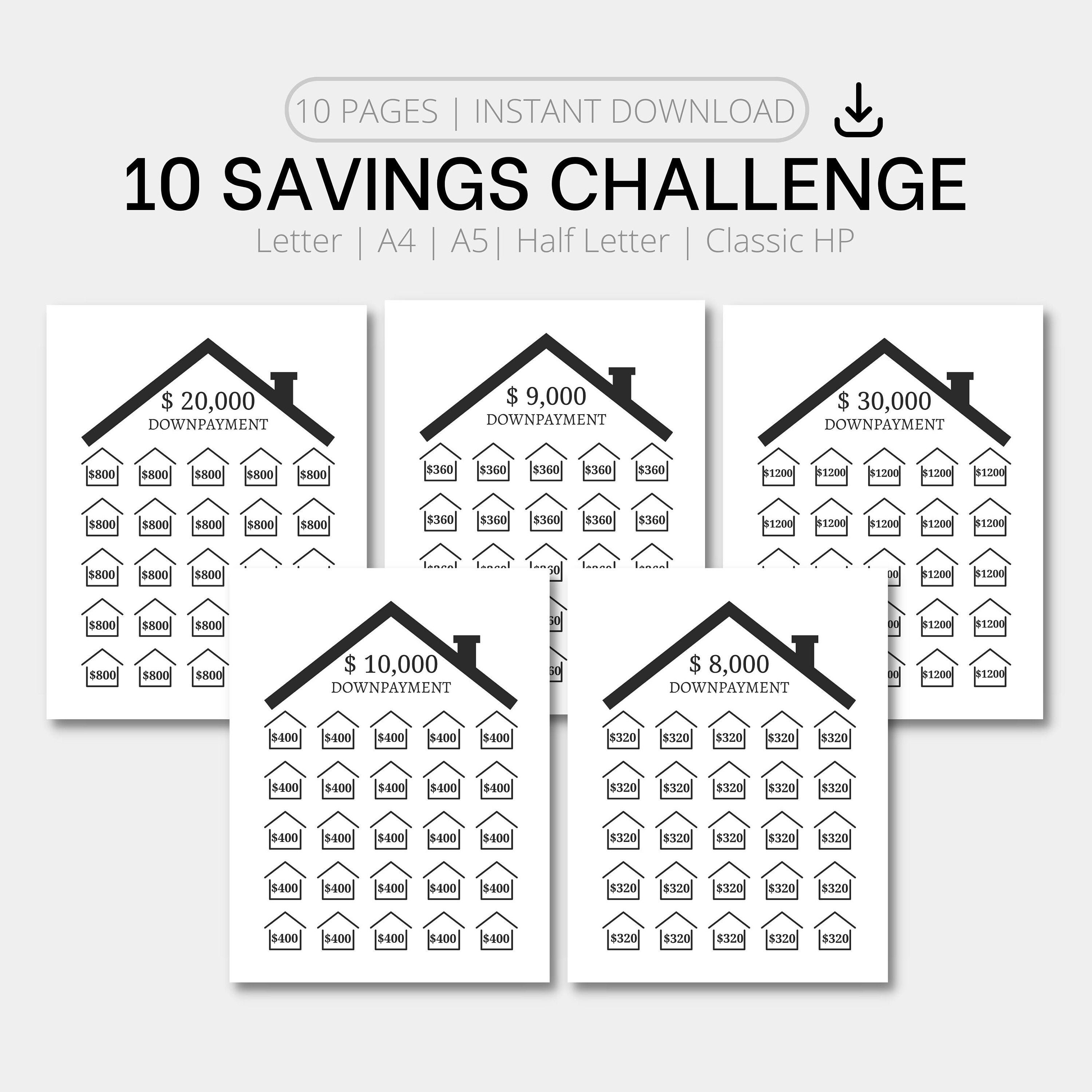Downpayment Savings Tracker | Home Savings Goal Tracker, House Savings ...