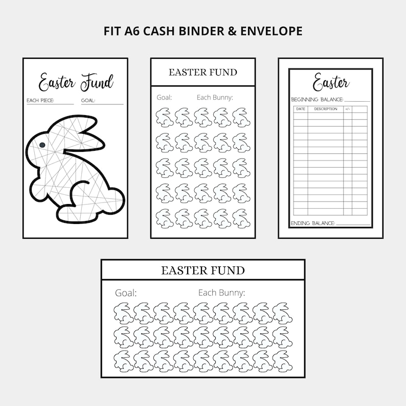 Easter Savings Challenge Money Savings Tracker, A6 Easter Binder ...
