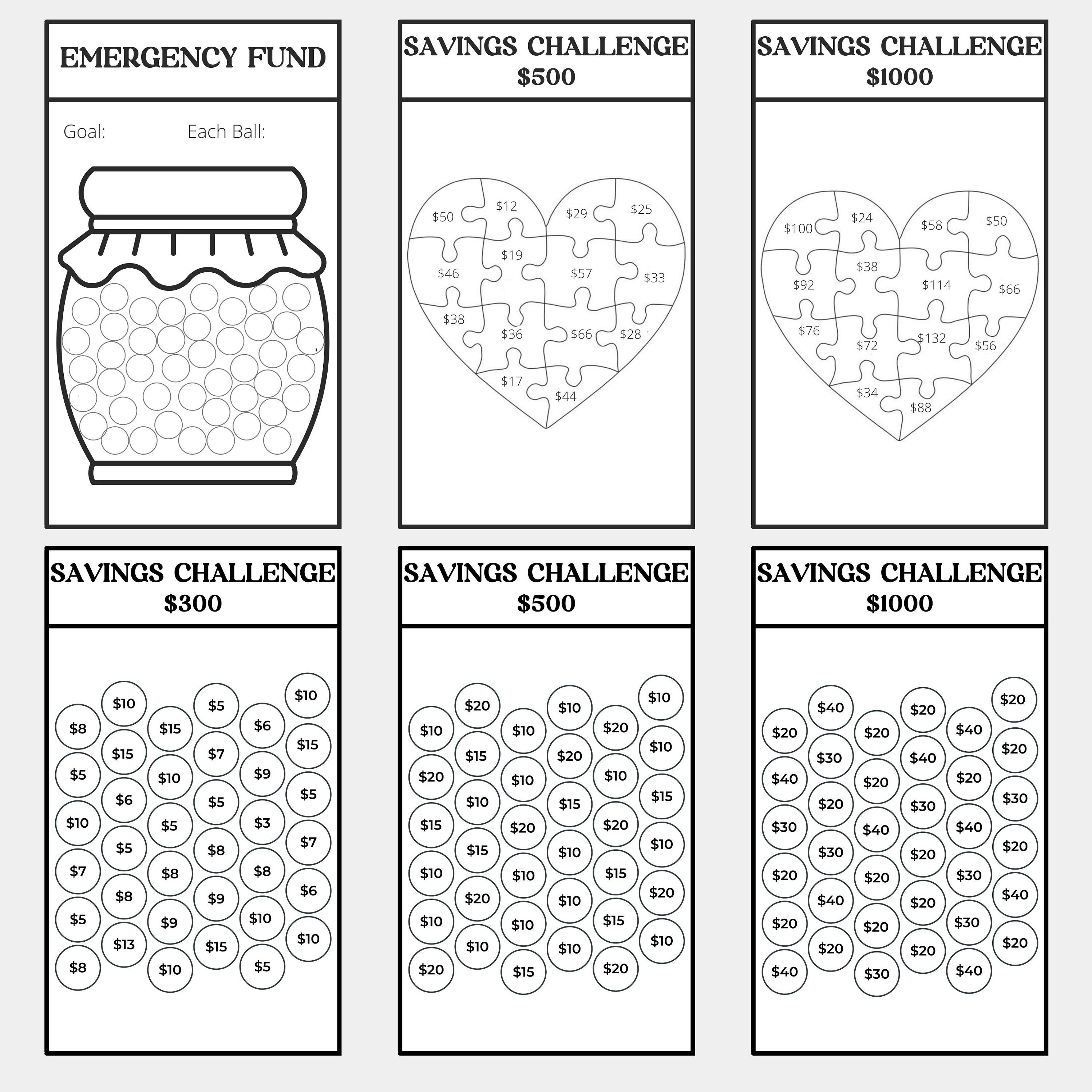 Bundle 24 Printable Savings Challenge A6 Money Challenge A6 Cash ...