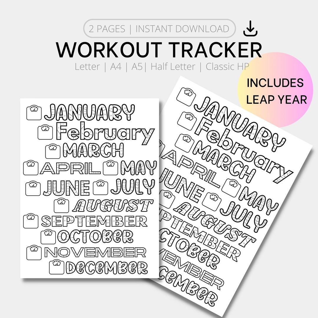 Printable Workout & Habit Tracker Weight Loss Journal 2026 Fitness ...
