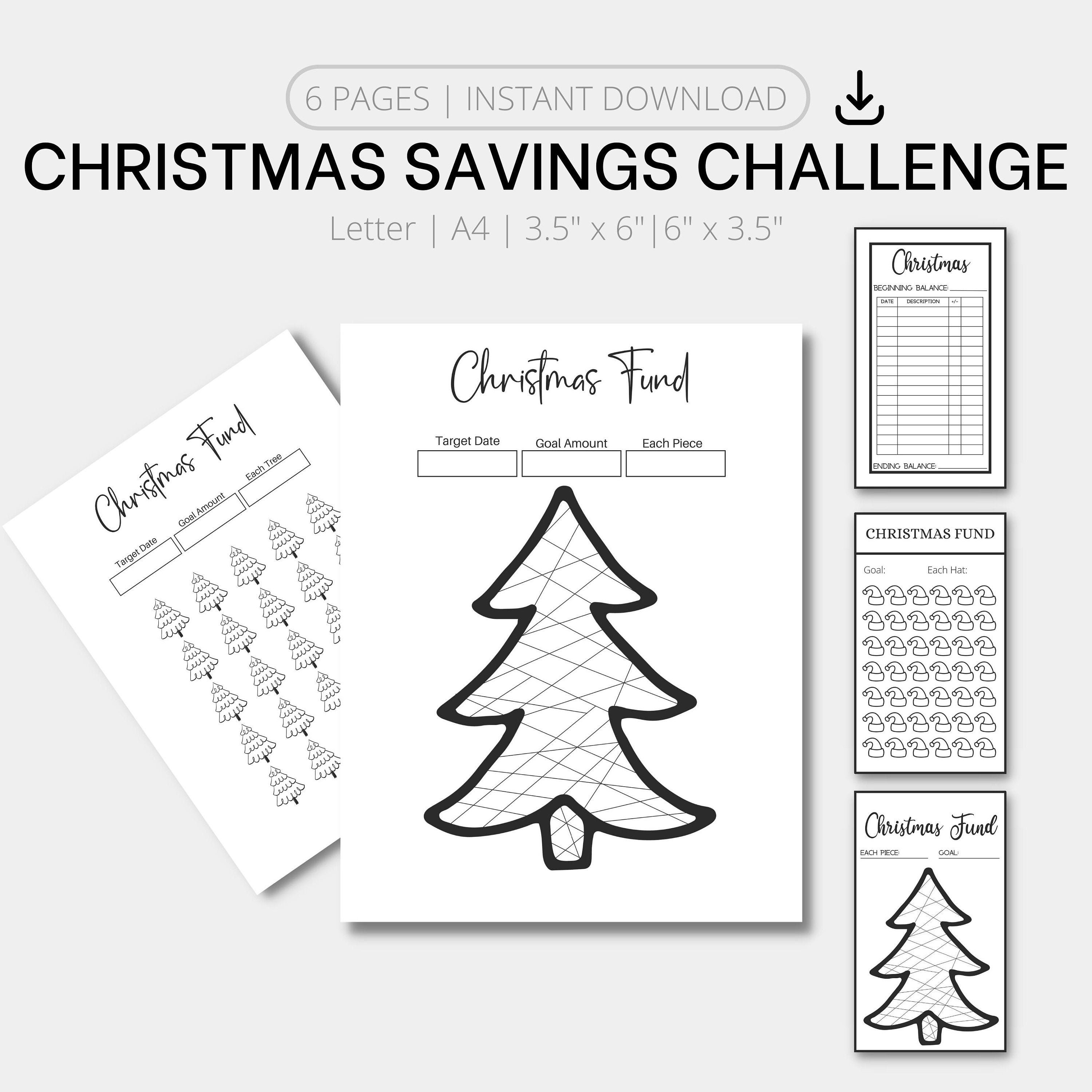 Christmas Savings Challenge Money Savings Tracker A6 - Etsy