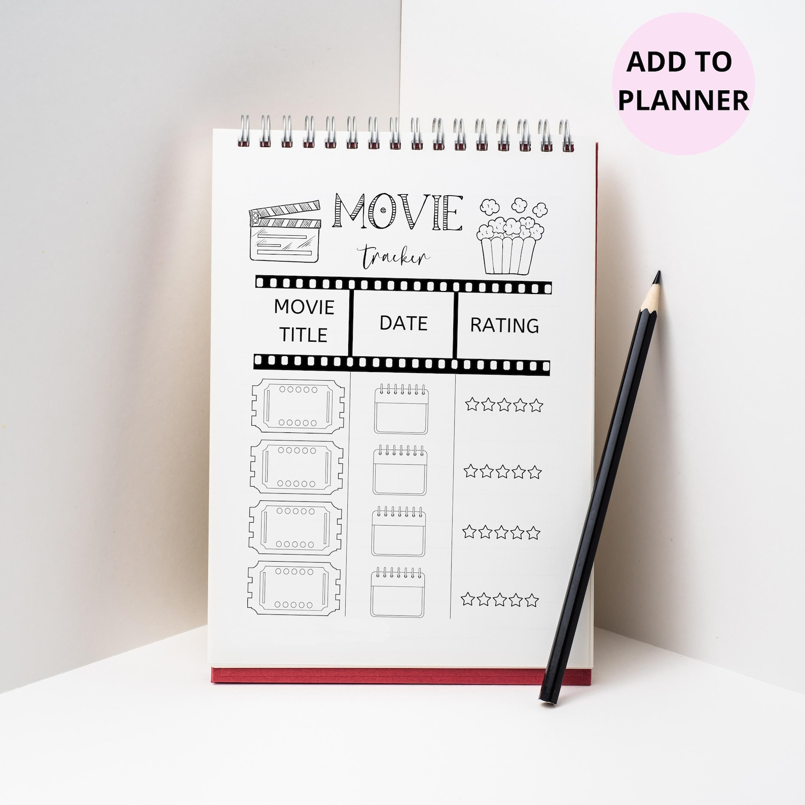Printable Movie Tracker Template | Movie to Watch List, Movie Journal ...