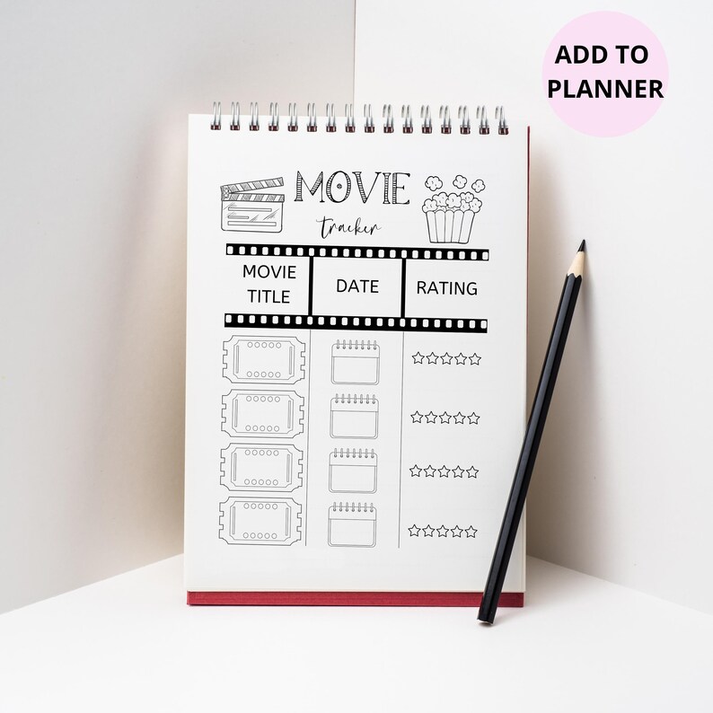 Printable Movie Tracker Template | Movie to Watch List, Movie Journal ...