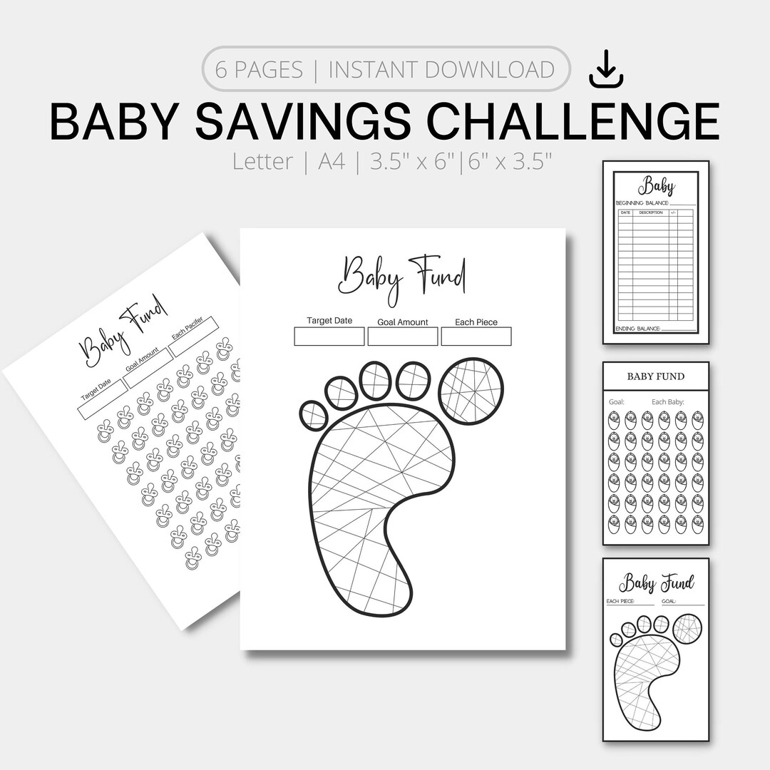 Baby Savings Challenge | Money Savings Tracker, A6 Baby Binder Tracker ...