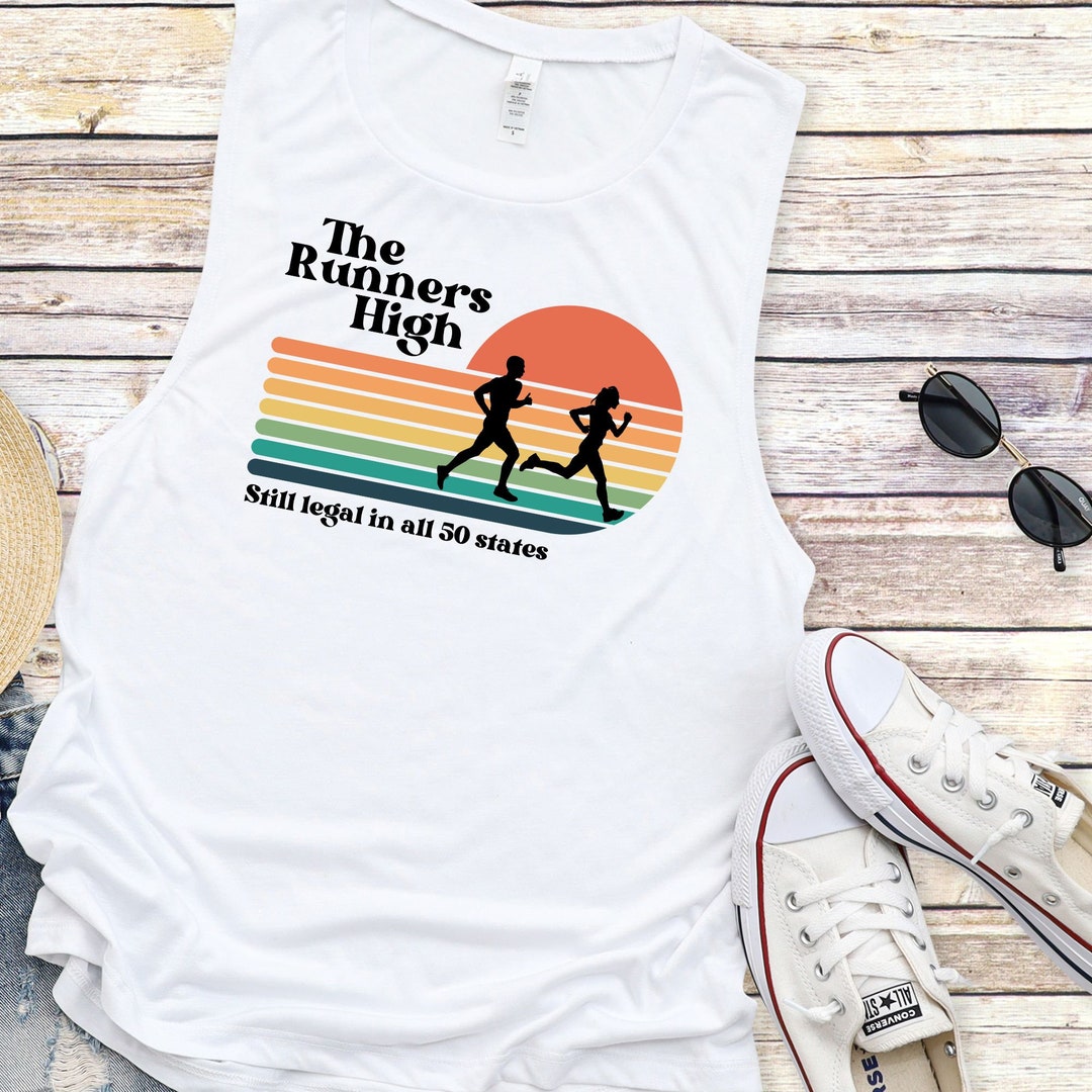 RUNNERS HIGH Womens Muscle Shirt, Womens Running Tank Top, Funny ...