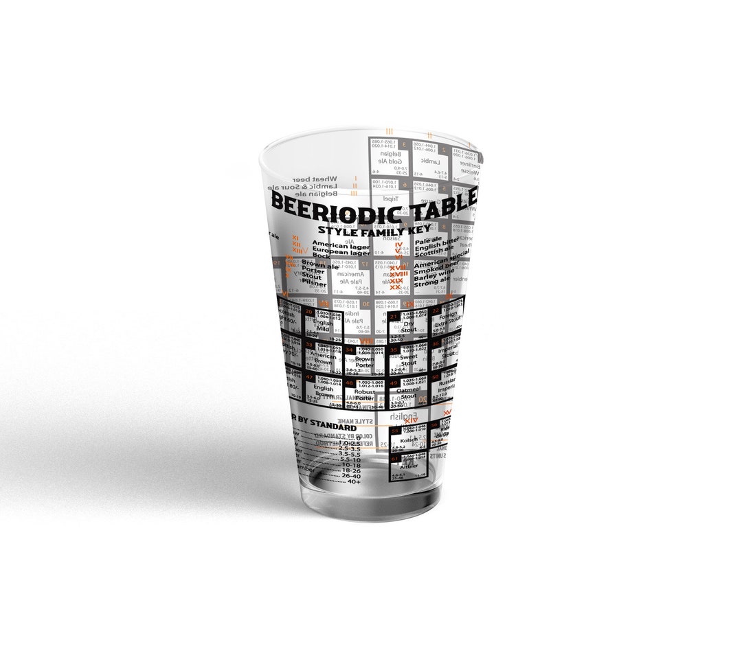 Beeriodic Table Pint Glass Tumbler, Funny Father Day Pint Glass, Funny ...